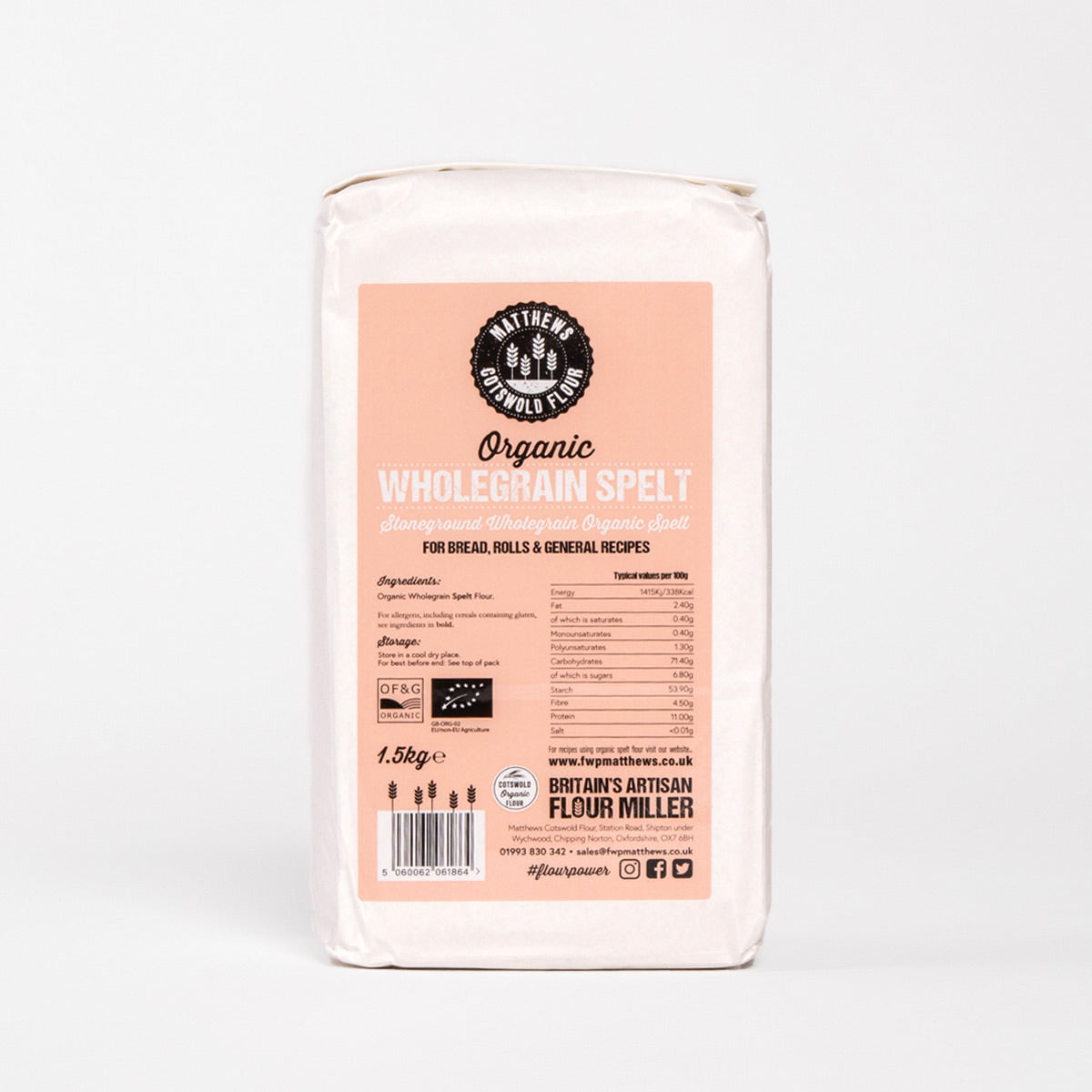 Organic Stoneground Wholegrain Spelt Flour - Matthews Cotswold Flour